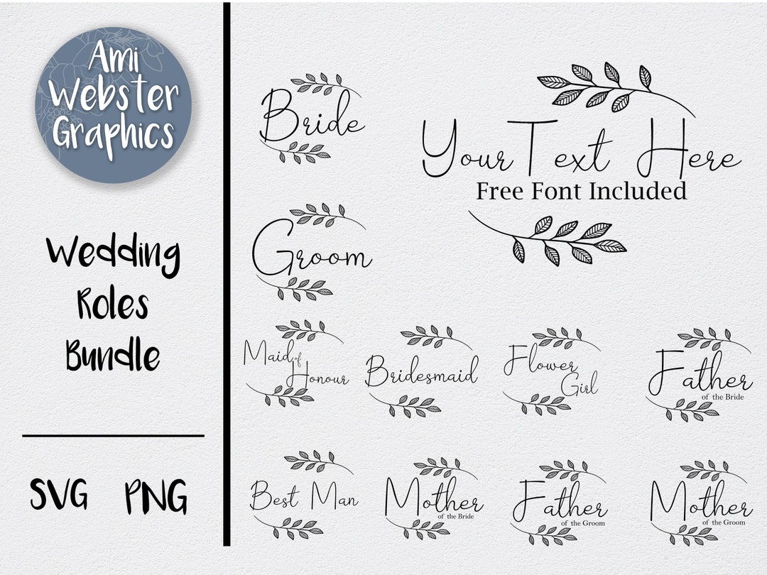 Wedding SVG, Wedding Party SVG, Bridal Part SVG, Leaf Frame Svg ...