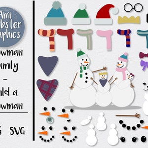 Snowman SVG Bundle - Build Your Own Snowman - Snow Woman, Snowman ...