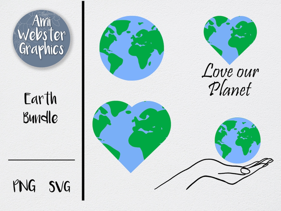 Earth Day SVG Bundle Planet Earth PNG, Love Our Planet Clip Art Instant ...