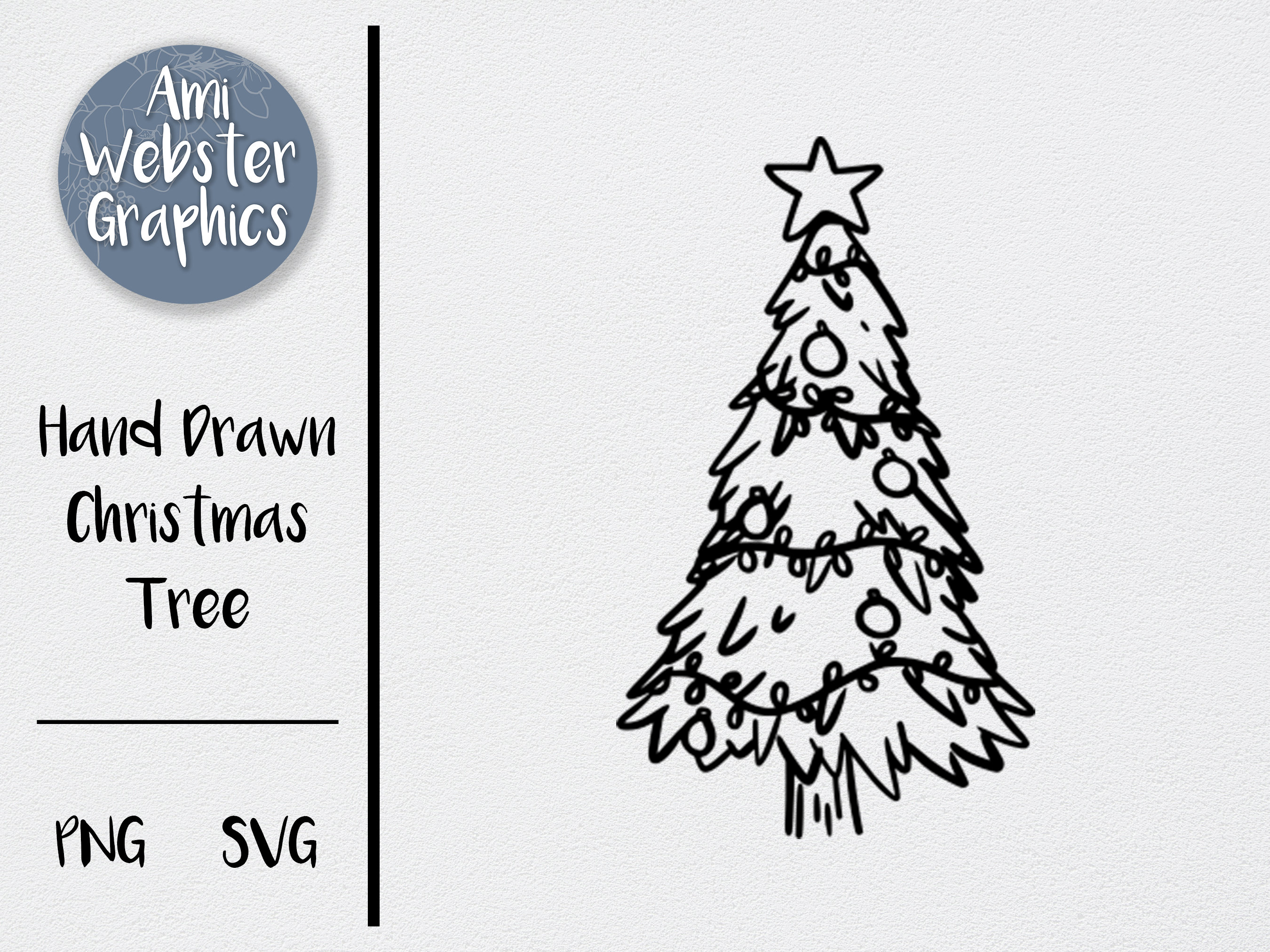 Sapin de Noël SVG, png de Noël dessiné à la main, Cricut Noël svg ...