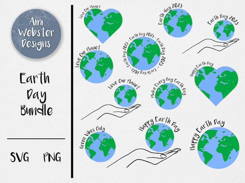 Earth Day SVG Bundle, Planet Earth PNG, Love Our Planet Clip Art ...