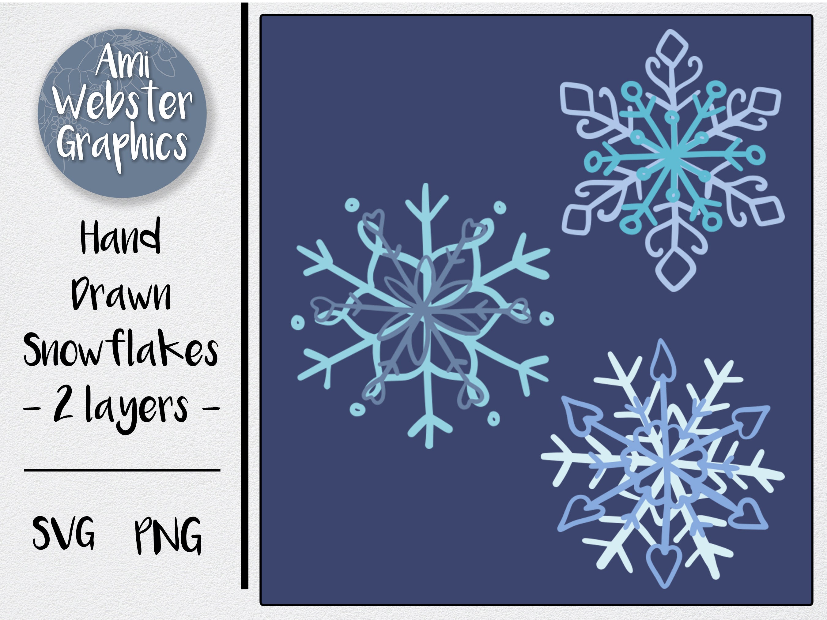 Snowflake SVG - Hand Drawn Snowflakes - Snowflake Clip Art - Snowflake ...