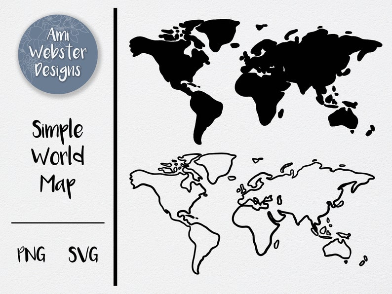 World Map SVG, Planet Earth PNG, Globe Clip Art Instant Download Cricut ...