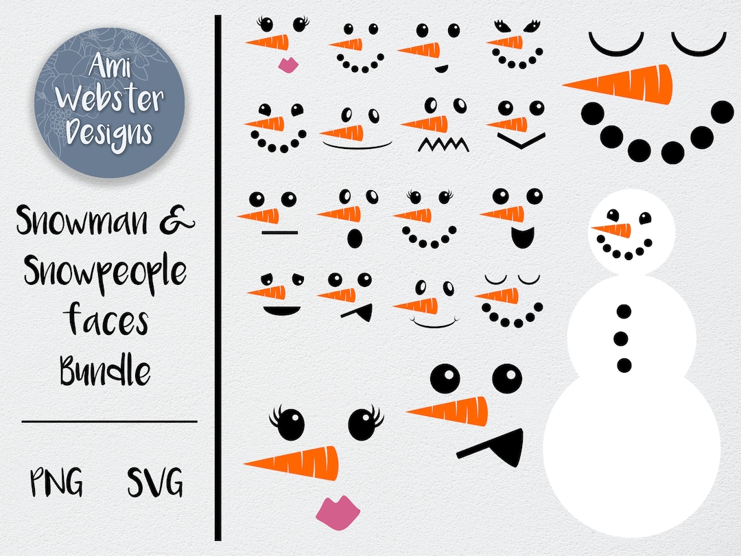 Snowman SVG Bundle - Snowman Faces SVG, Build Your Own Snowman - Snow ...