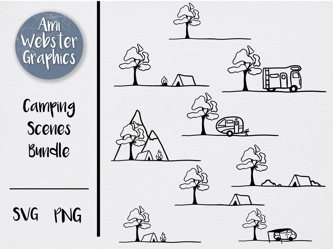 Camping SVG, Camping SVG Bundle, Caravan SVG, Tent Svg, Camper Png ...