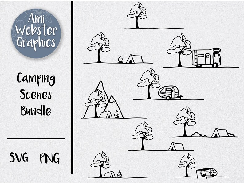Camping SVG, Camping SVG Bundle, Caravan SVG, Tent Svg, Camper Png ...