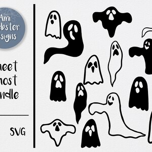 Ghost SVG Bundle Hand Drawn Cute Halloween Ghosts Png Files - Etsy