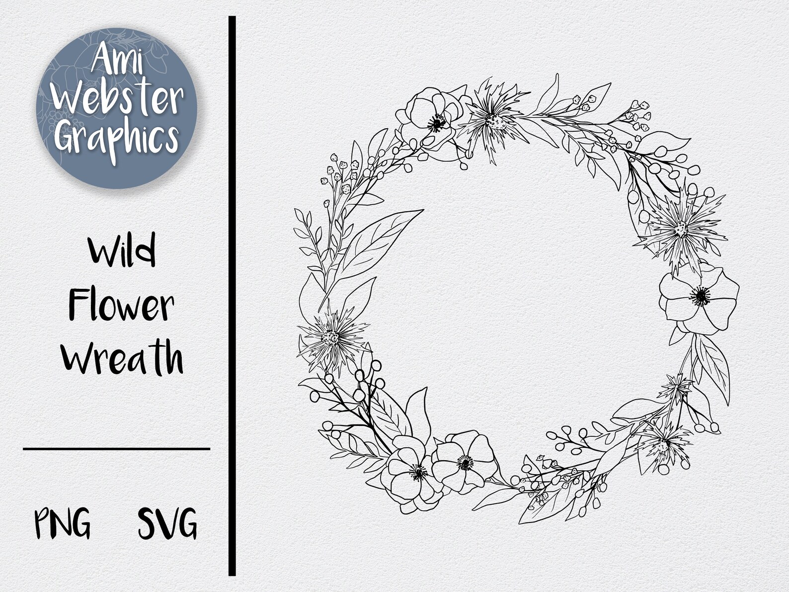Floral Wreath SVG Floral Frame SVG Wild Flowers SVG - Etsy