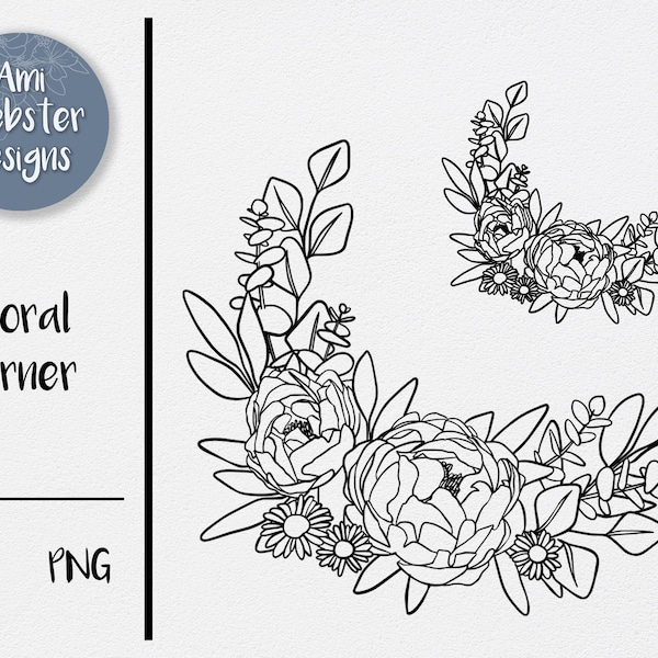 Daisy Corner Frame Svg - Etsy