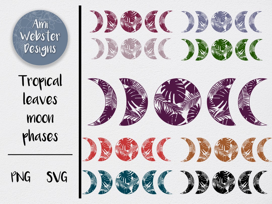 Moon SVG Tropical Moon SVG Crescent Moon SVG Moon Png Moon Phase Svg ...