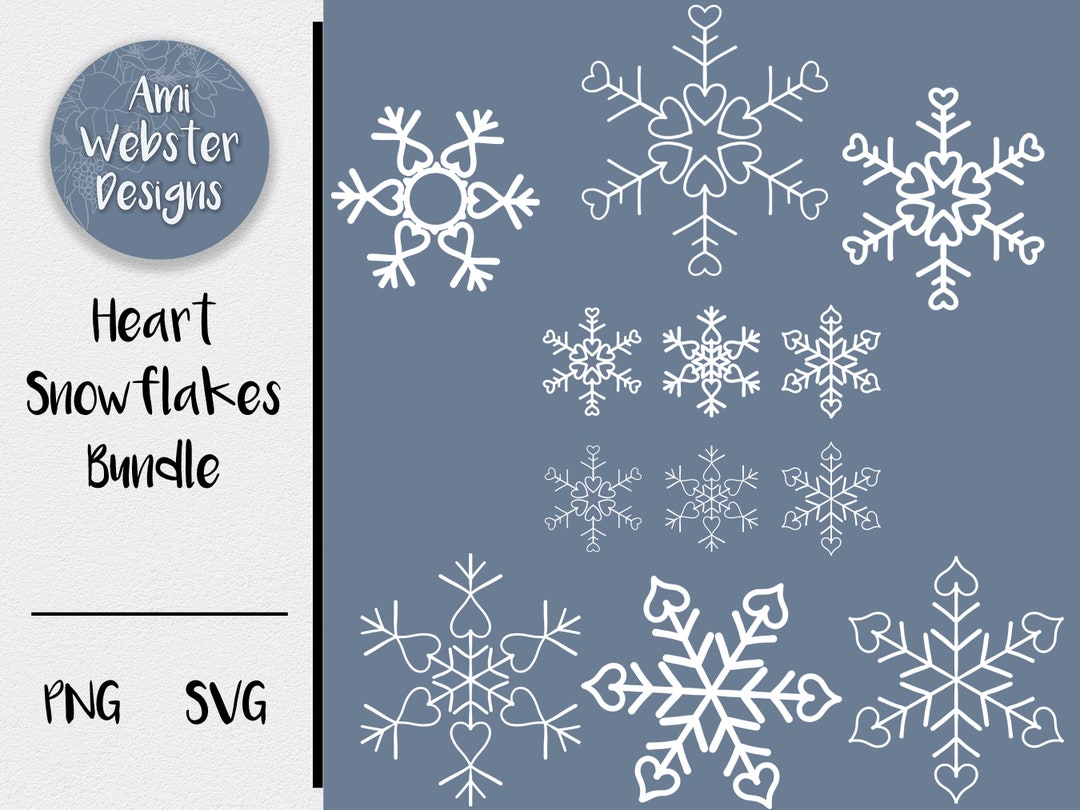 Snowflake SVG Heart Snowflakes Love Snow Snowflake Clip Art Snowflake ...