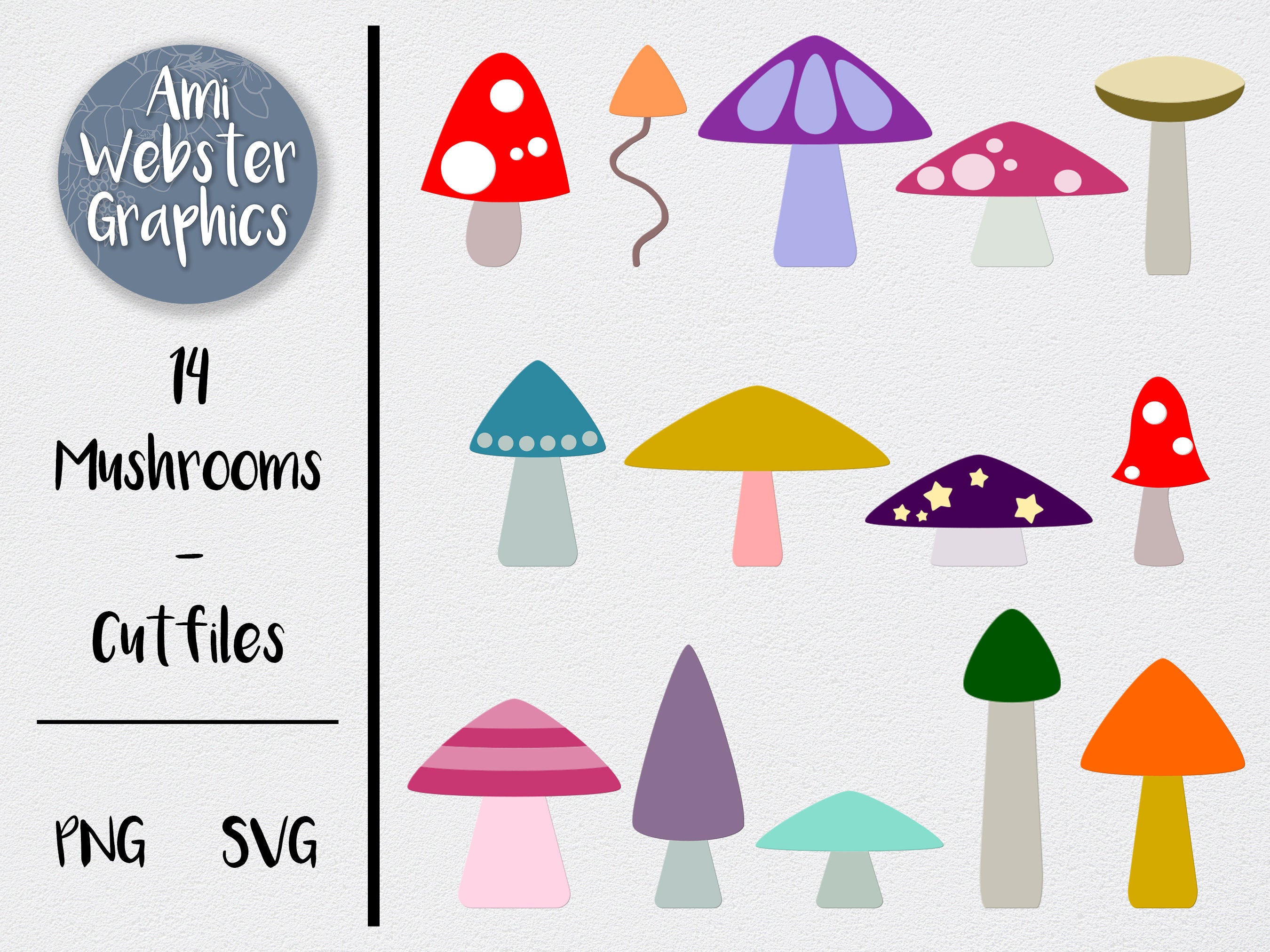 Mushroom SVG - Mushrooms Bundle - PNG Transparent File - Mushrooms Svg ...