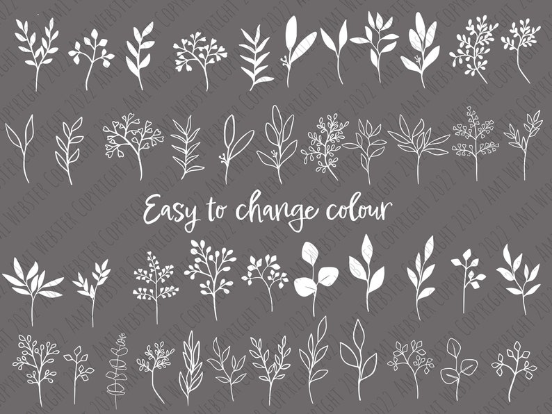 Leaves SVG, Leaf Outline, Illustrations Bundle, Leaves PNG Files, Hand ...