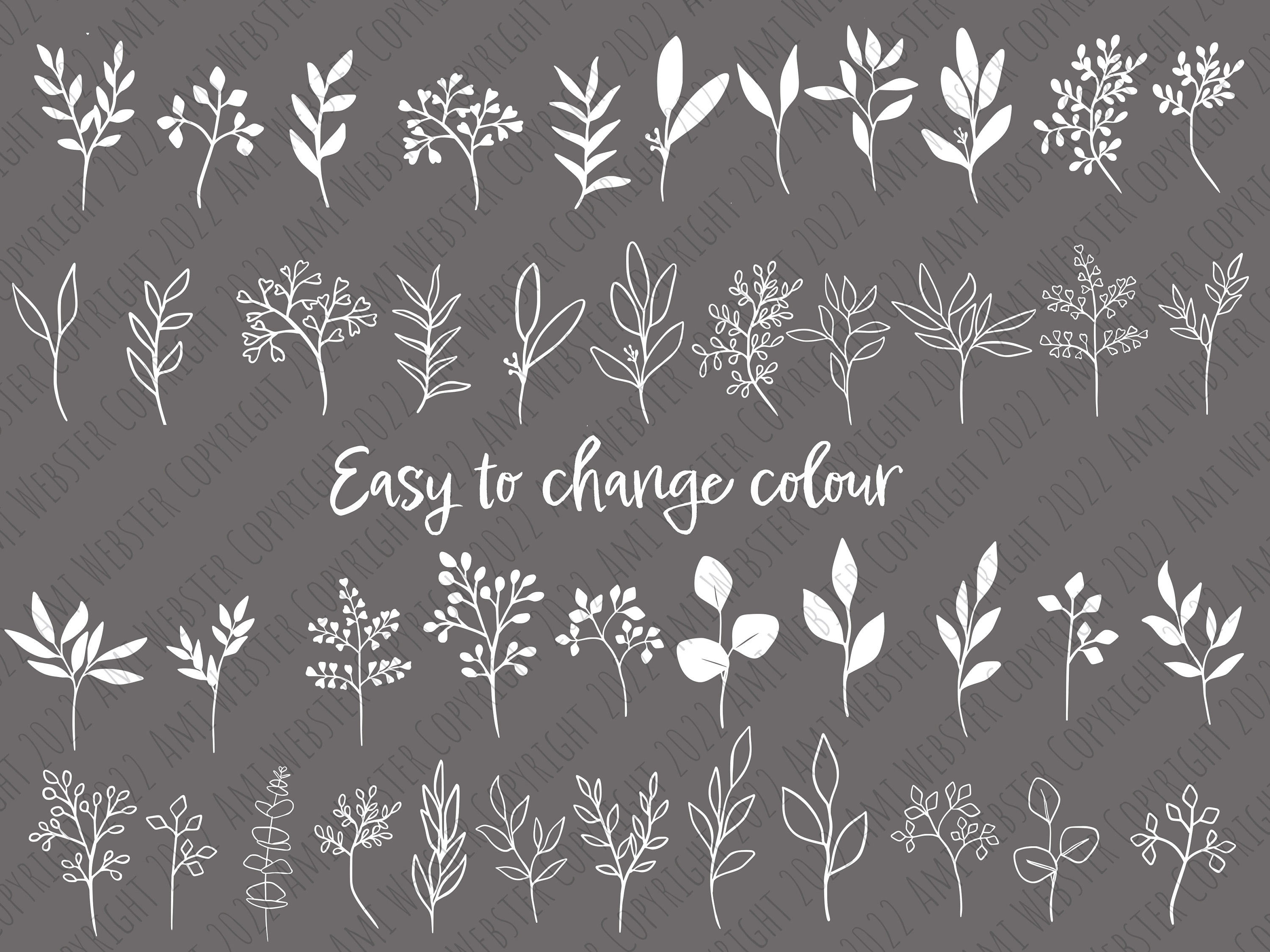 Leaves SVG, Leaf Outline, Illustrations Bundle, Leaves PNG Files, Hand ...