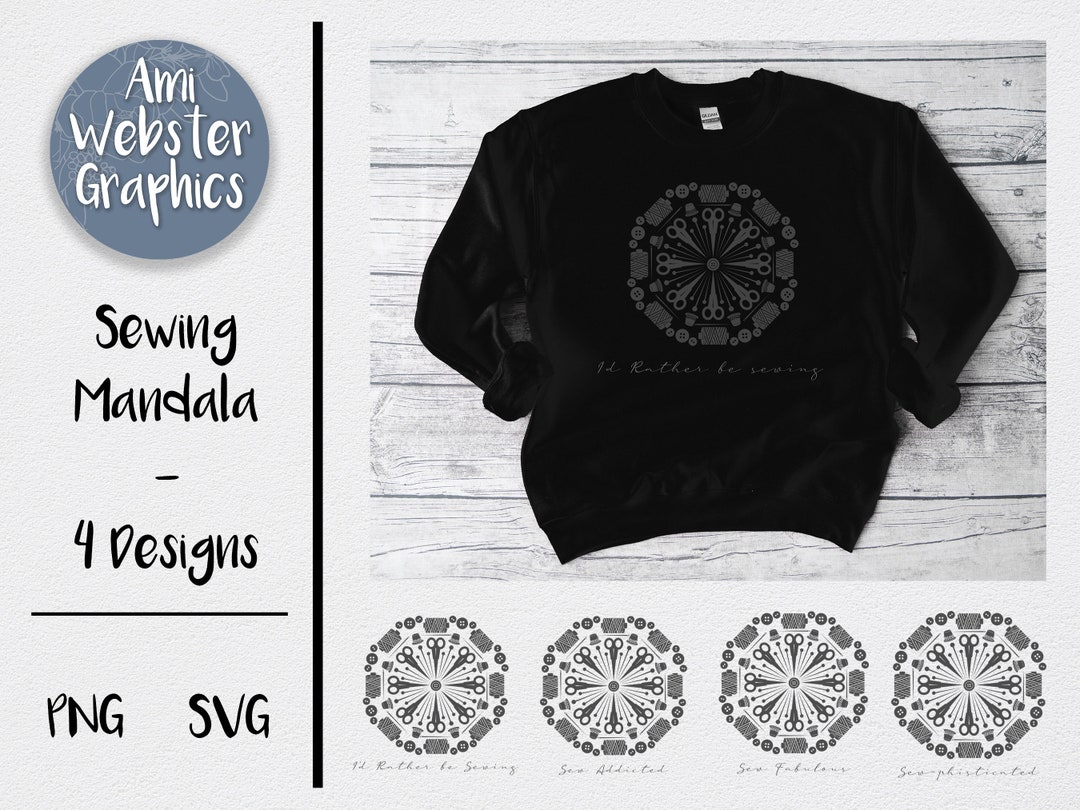 Sewing T-shirt SVG 4 Sewing Mandala Png Seamstress Gift - Etsy