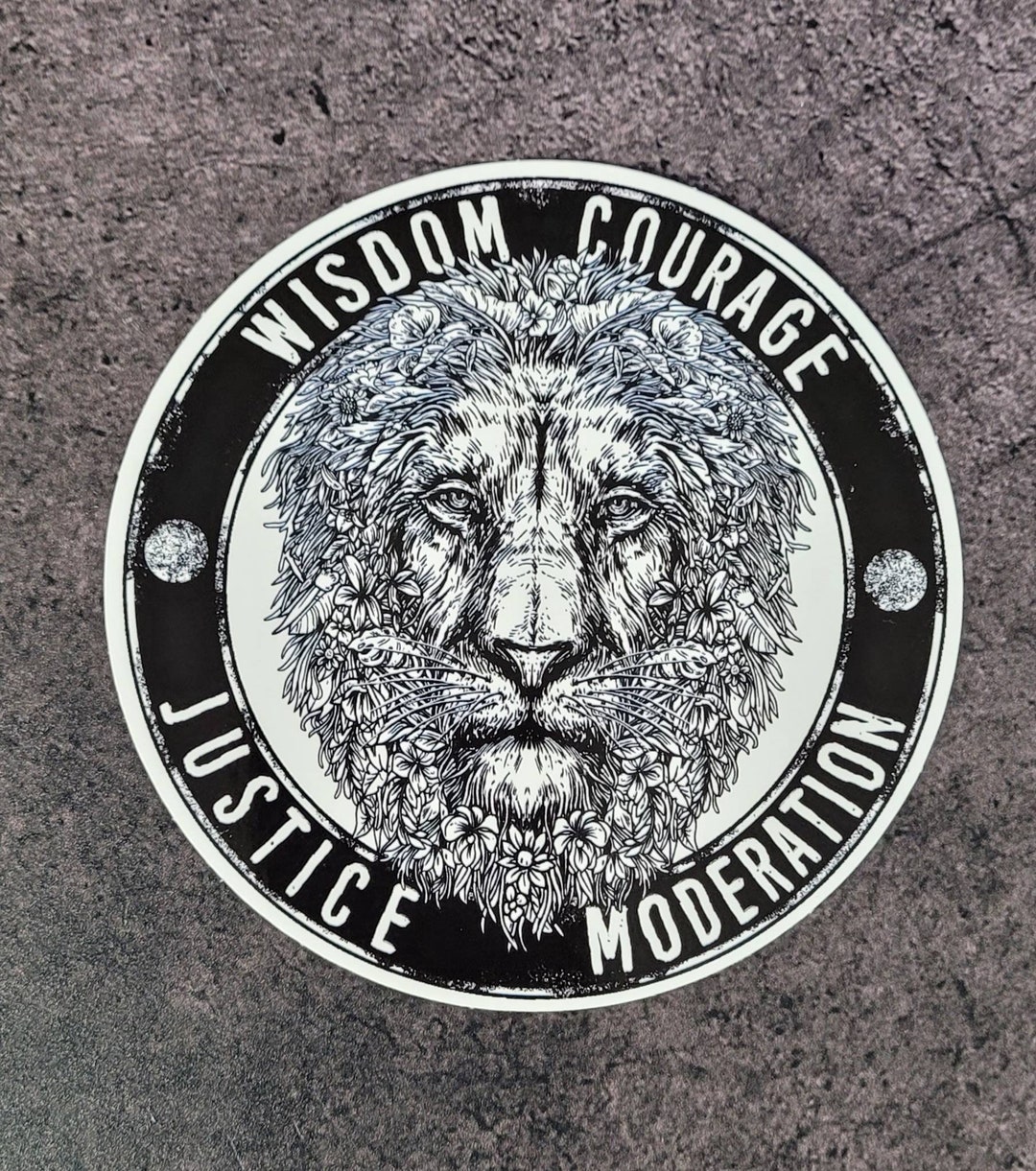 Wisdom Courage Justice Moderation Sticker Lion Art 4 - Etsy.de