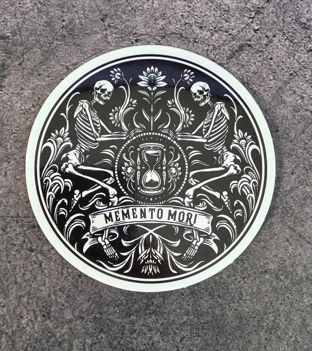 Memento Mori Vinyl Sticker, Skull Sticker, Skeletons, Hourglass, Sands ...