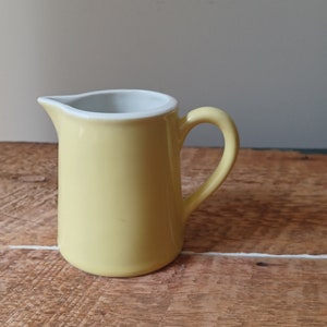 HALL Small Lemon Yellow and White Pitcher, Creamer - Etsy