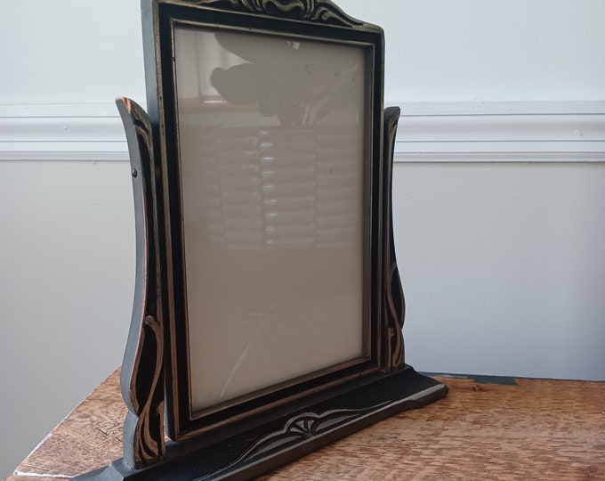 Art Deco Swivel Table Top Wood Frame With Glass - Etsy