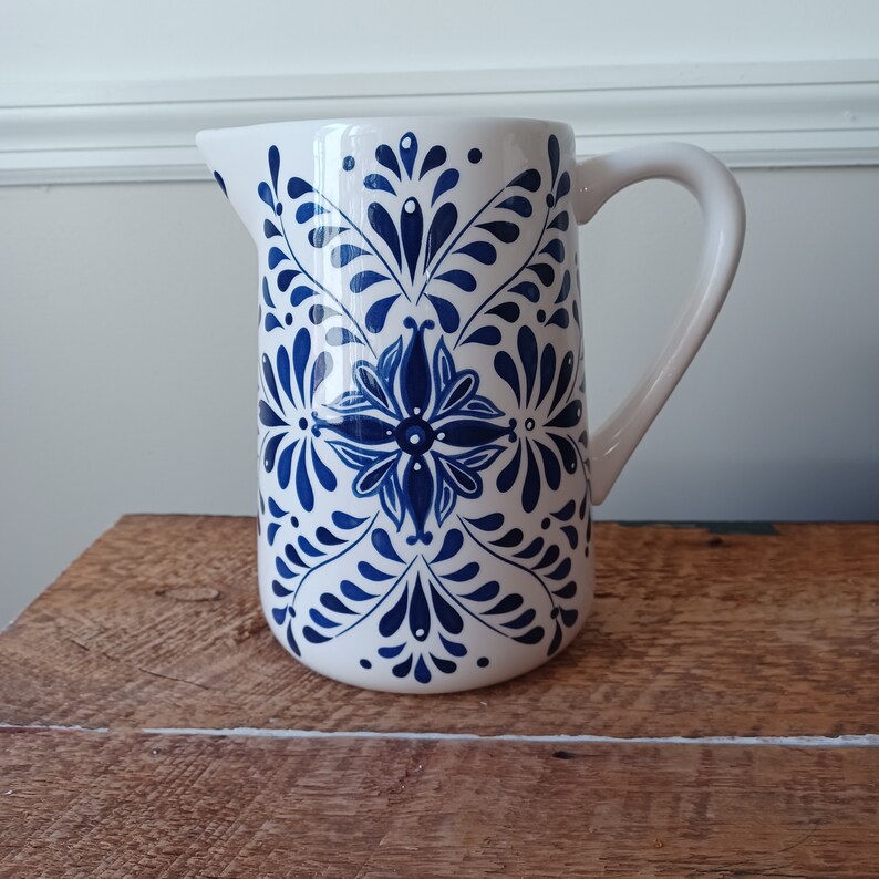 Delft Style Blue and White Pitcher - Etsy