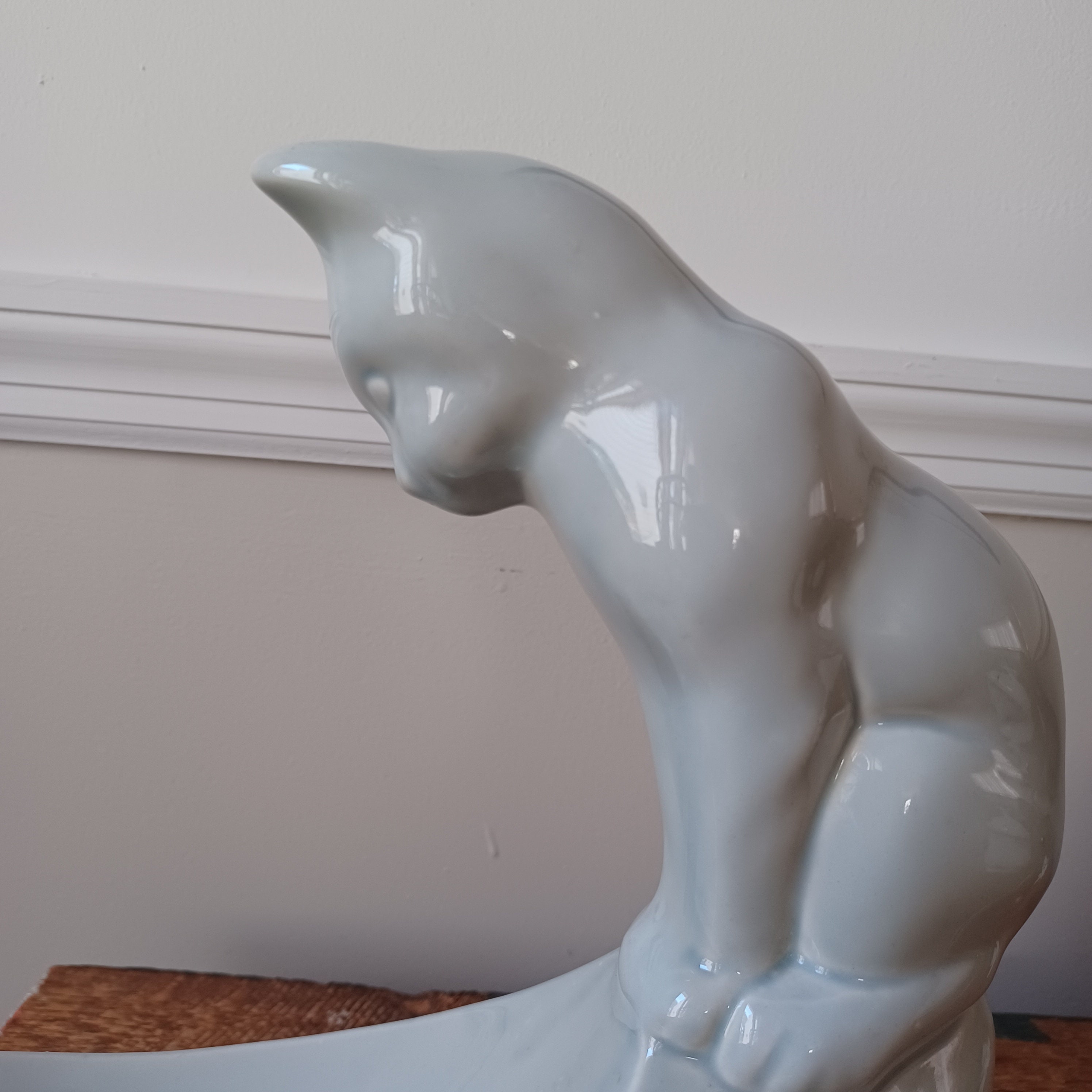 Vintage Haeger Blue Cat Figurine Statue - Etsy