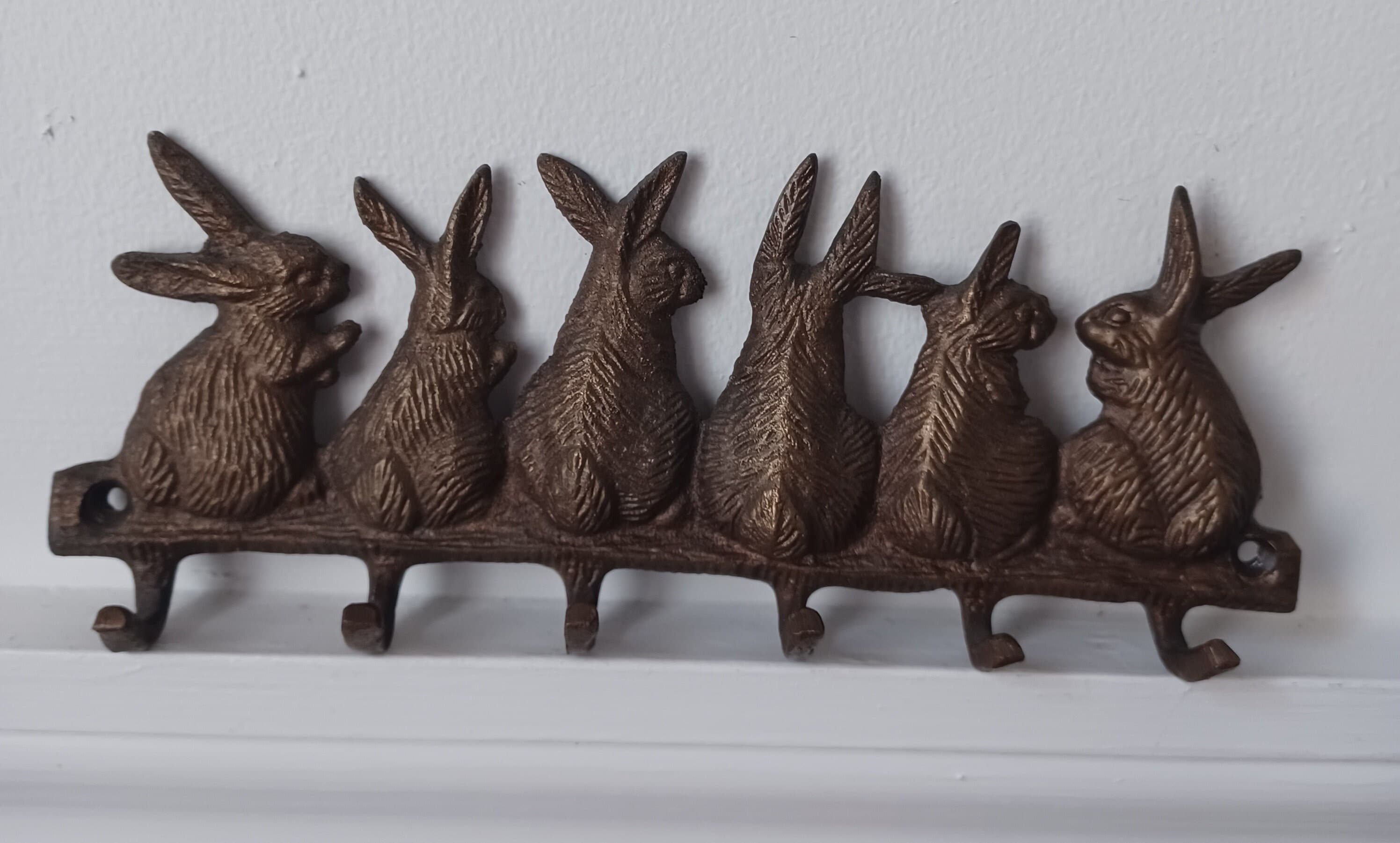 Rustic Metal Rabbit Keys, Jewelry Rack, Holder, Hooks - Etsy