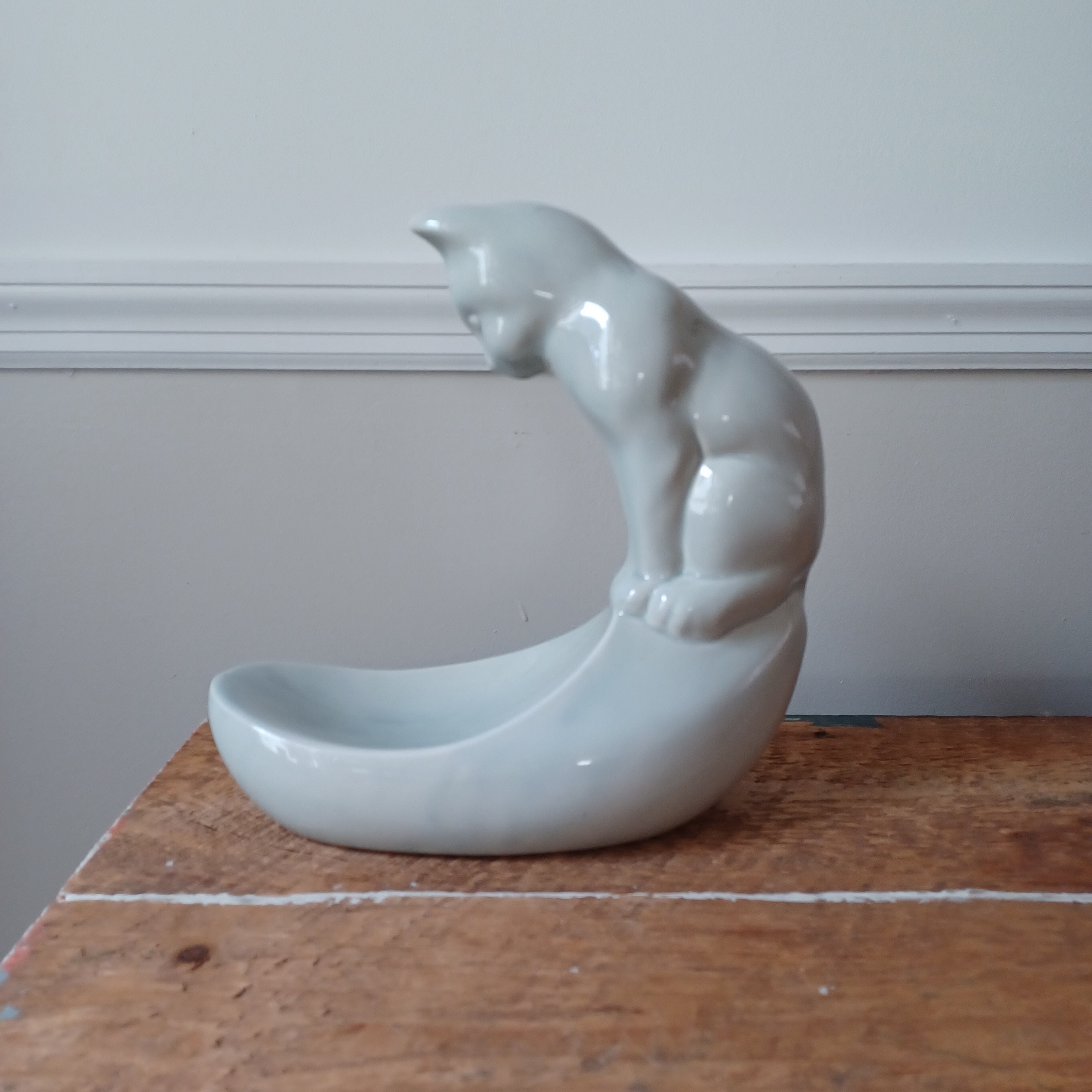 Vintage Haeger Blue Cat Figurine Statue - Etsy