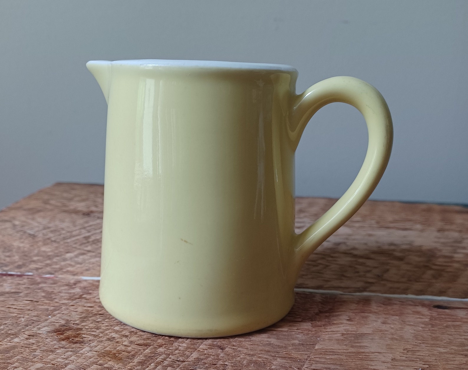 HALL Small Lemon Yellow and White Pitcher, Creamer - Etsy