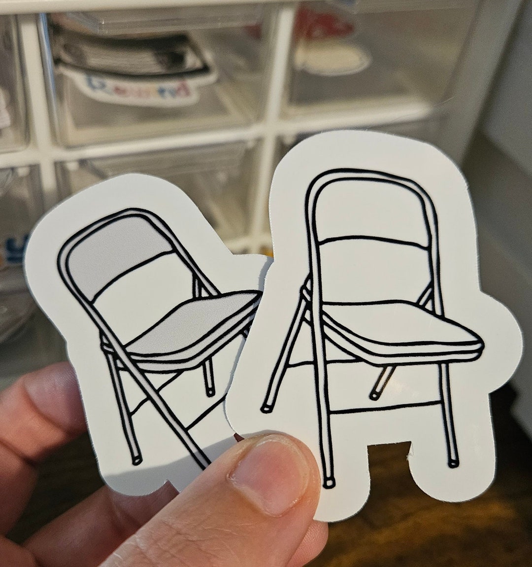 Folding Chair Sticker - Gray or White - Vinyl - Etsy