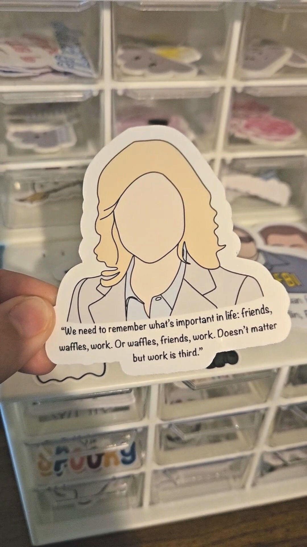 Leslie Knope Waffles Quote Sticker - Parks and Rec - Etsy
