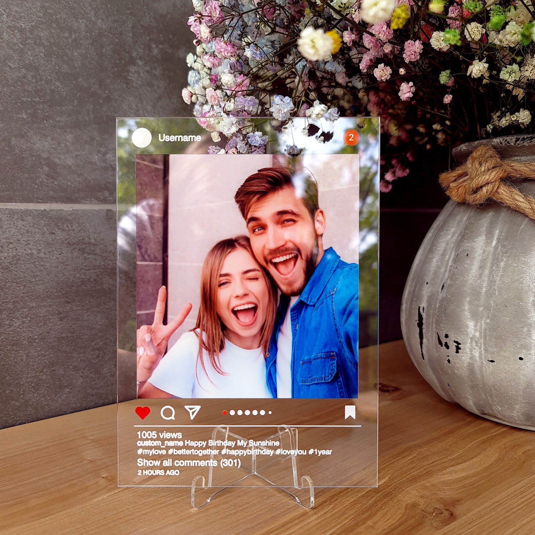 Instagram Style Acrylic Plaque Gift for Him Custom Instagram - Etsy