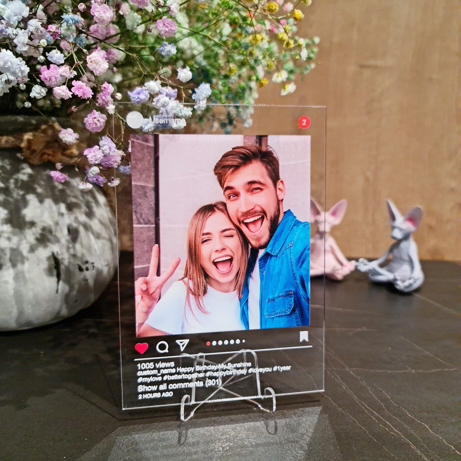 Instagram Style Acrylic Plaque Gift for Him Custom Instagram - Etsy