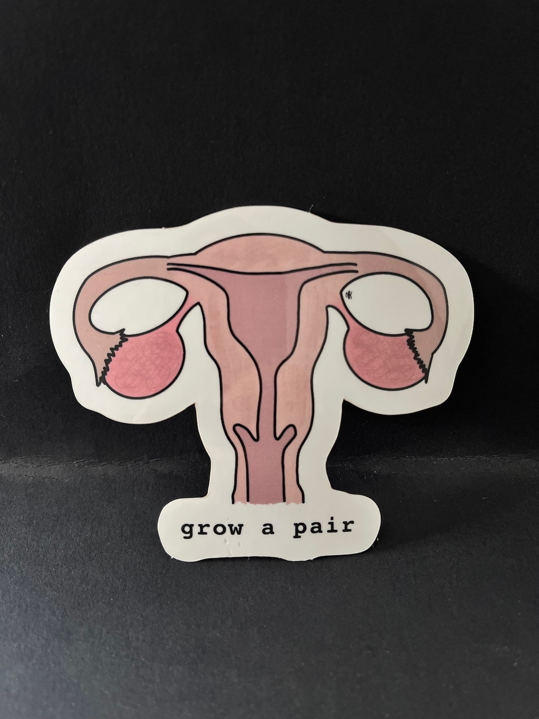 Grow a Pair Uterus Vinyl Sticker - Etsy