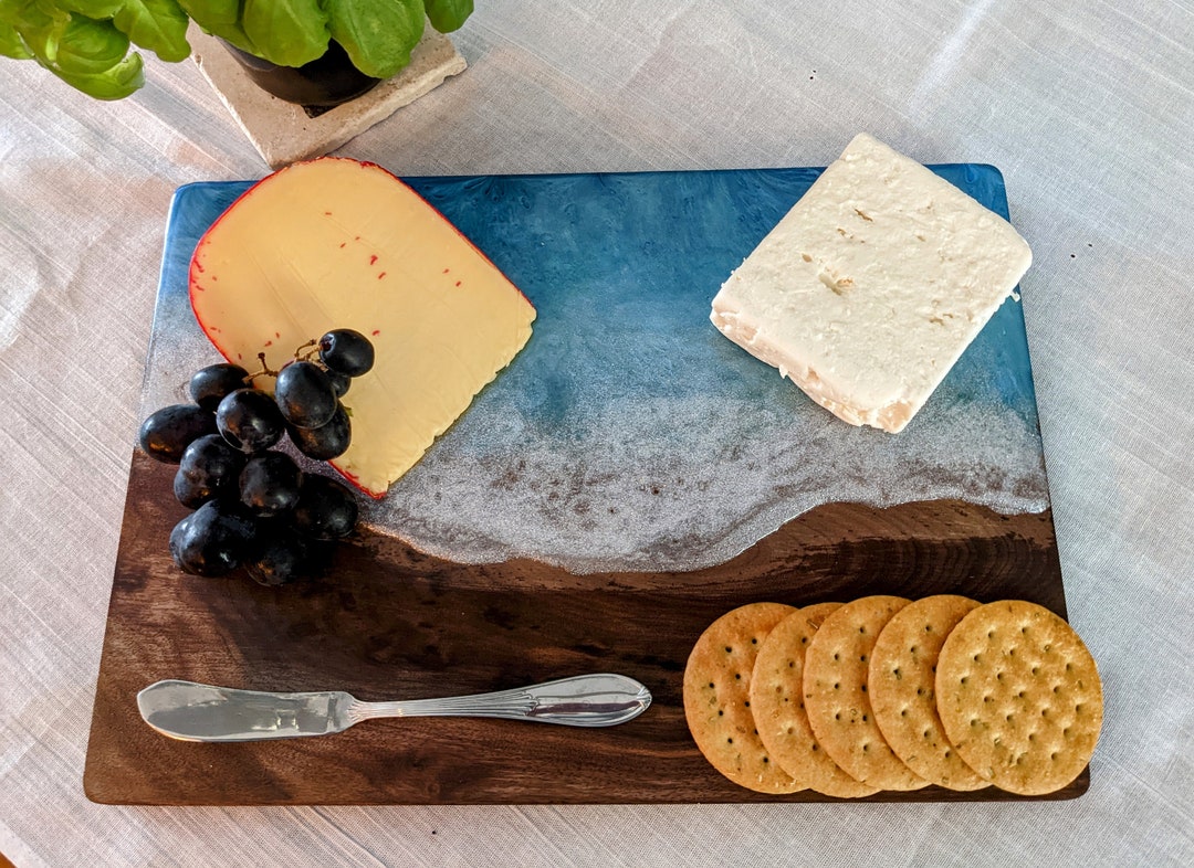 Metallic Ocean Wave Walnut Cheese Board - Etsy