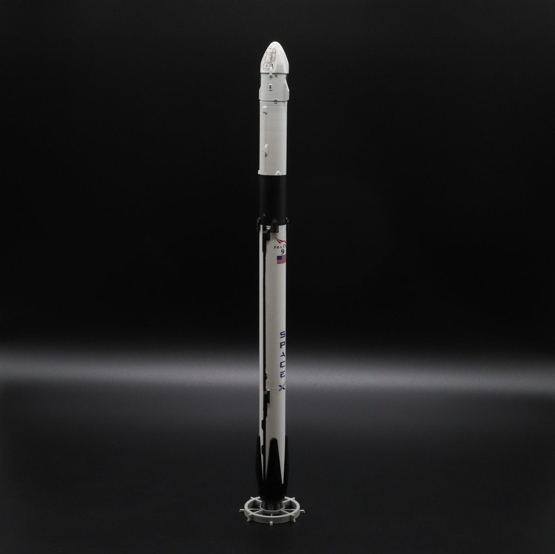 Spacex Falcon 9 1:200 Handcrafted Rocket Scale Model With Cargo Dragon ...