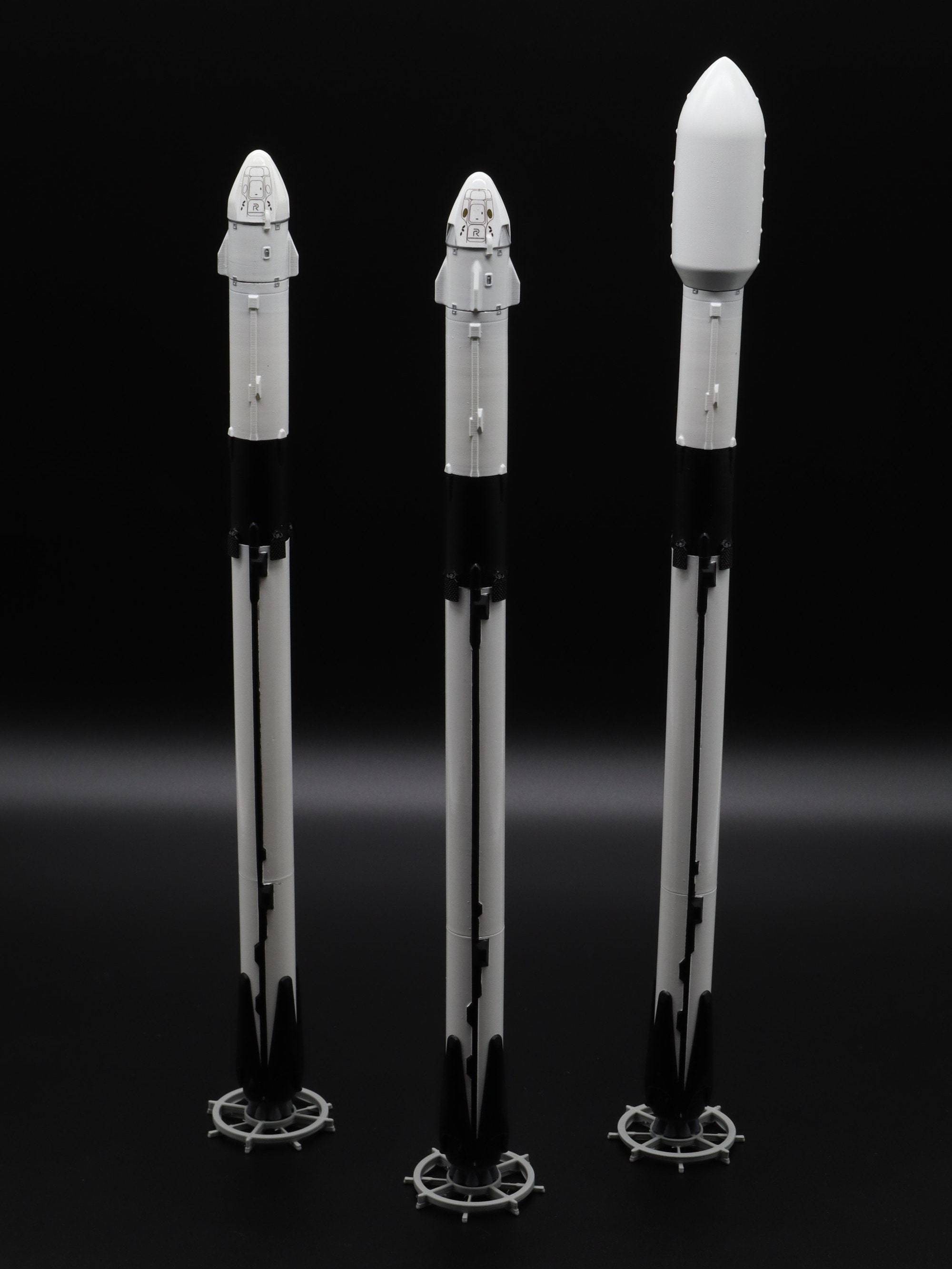 Spacex Falcon 9 1:200 Handcrafted Rocket Scale Model With Crew Dragon ...