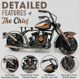 Handmade Scrap Metal Motorcycle Model: Copper Finish Biker Decor - Etsy