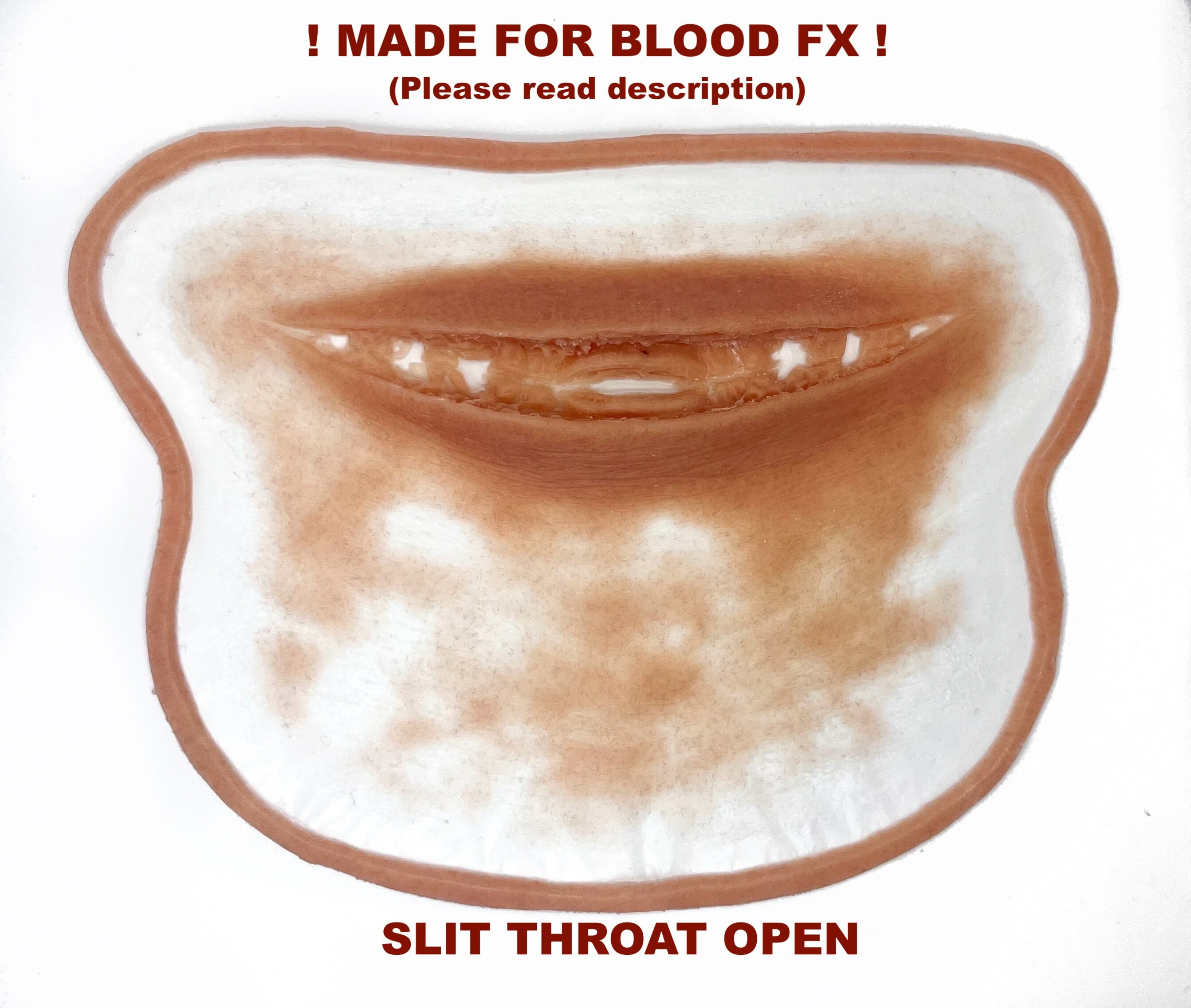 Slit Throat Prosthetic Open / BLOOD FX / Neck Laceration / Practical ...