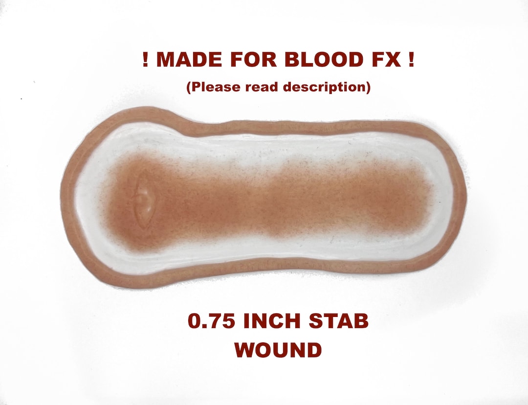 0.75 Inch Stab Wound / Blood FX / Encapsulated Silicone Prosthetic ...
