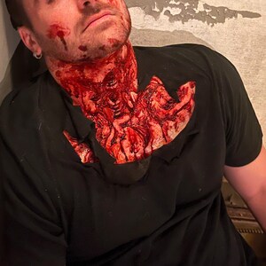 Torn Open Neck / Ripped Throat / Encapsulated Silicone / SFX MAKEUP ...