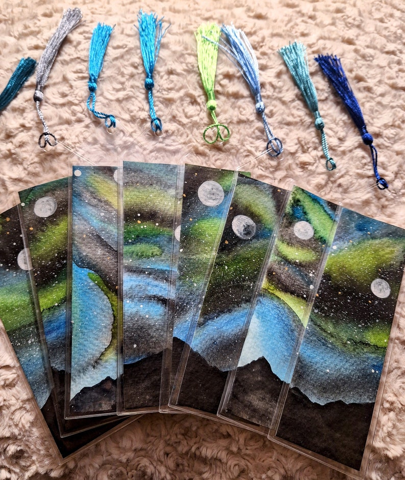 Cosmic Bookmarks Hand Painted Watercolor - Etsy