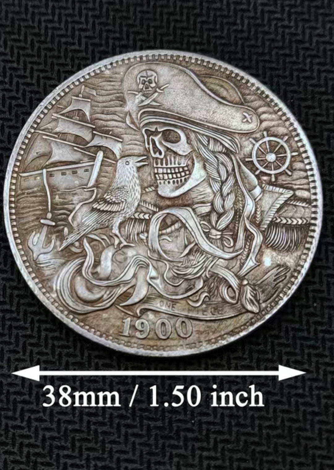 1900 Pirate Skeleton Hobo Engraved Challenge Coin 1 or 2 Coin Deal Free ...