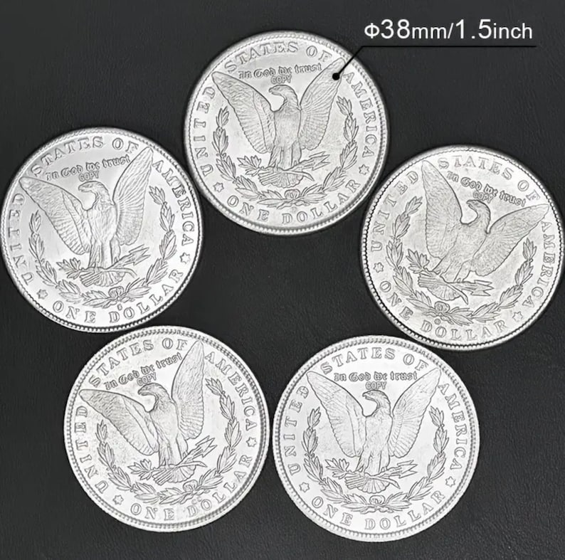Morgan Dollar Coins - Lots of 5, 10, 50 Perfect Replica Coins for ...