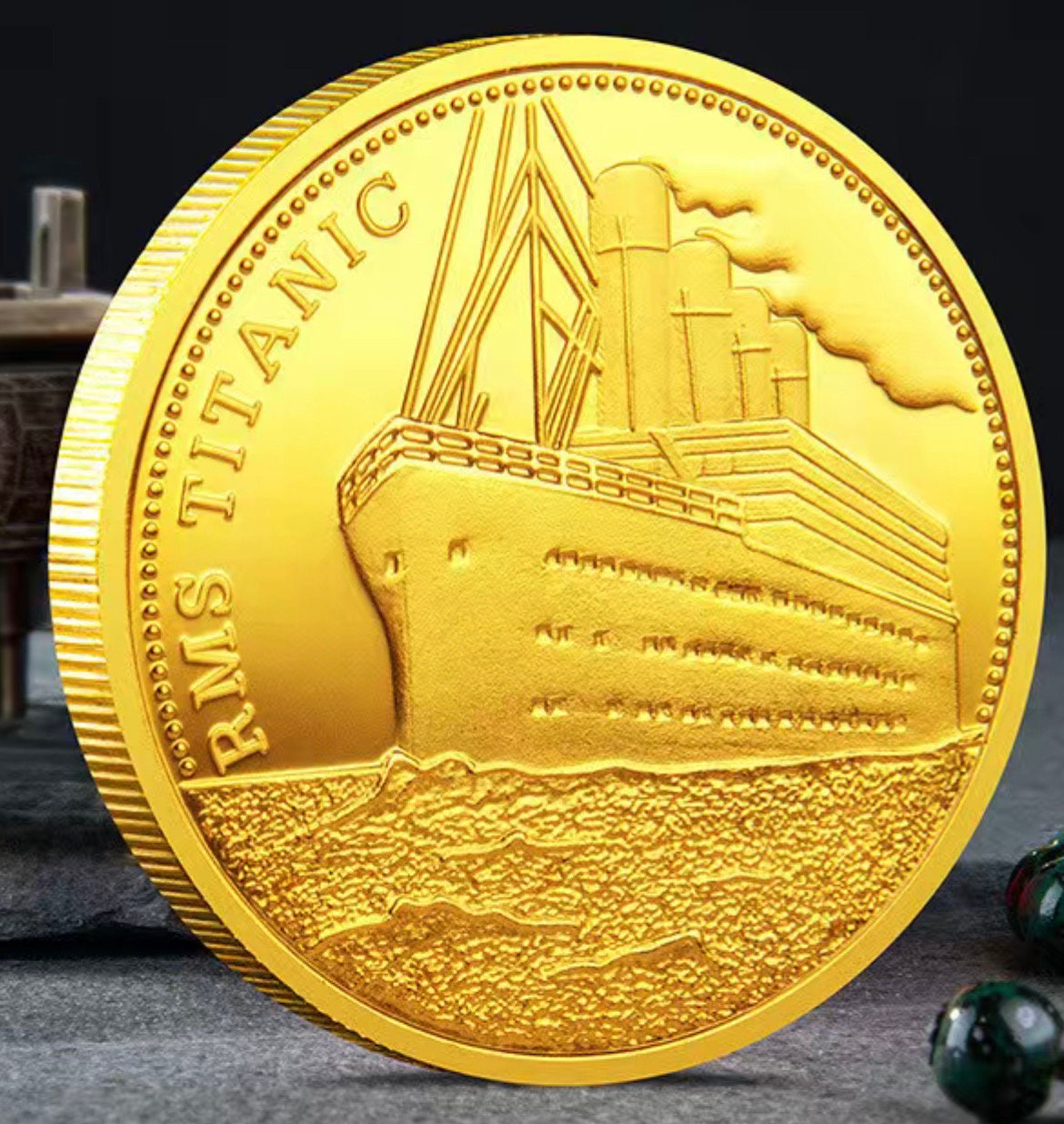 RMS Titanic Golden Commemorative Coin 1 or 2 Coin Deal FREE SHIPPING - Etsy