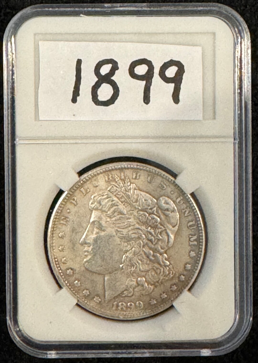 1899-S Morgan Dollar Silvery Commemorative Coin - in Protective Holder ...