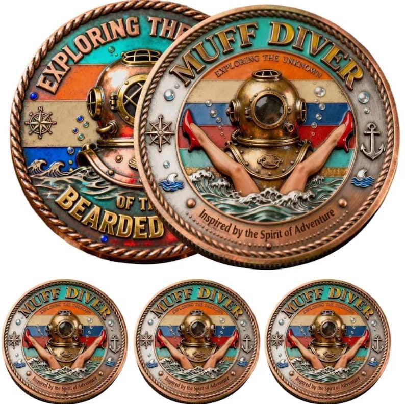 The Bearded Clam Muff Diver Challenge Coin - Challenge Coin - Free ...