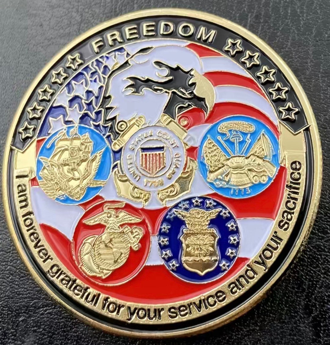 Freedom Thanks for Your Service - Challenge Coin - in Plastic Holder ...