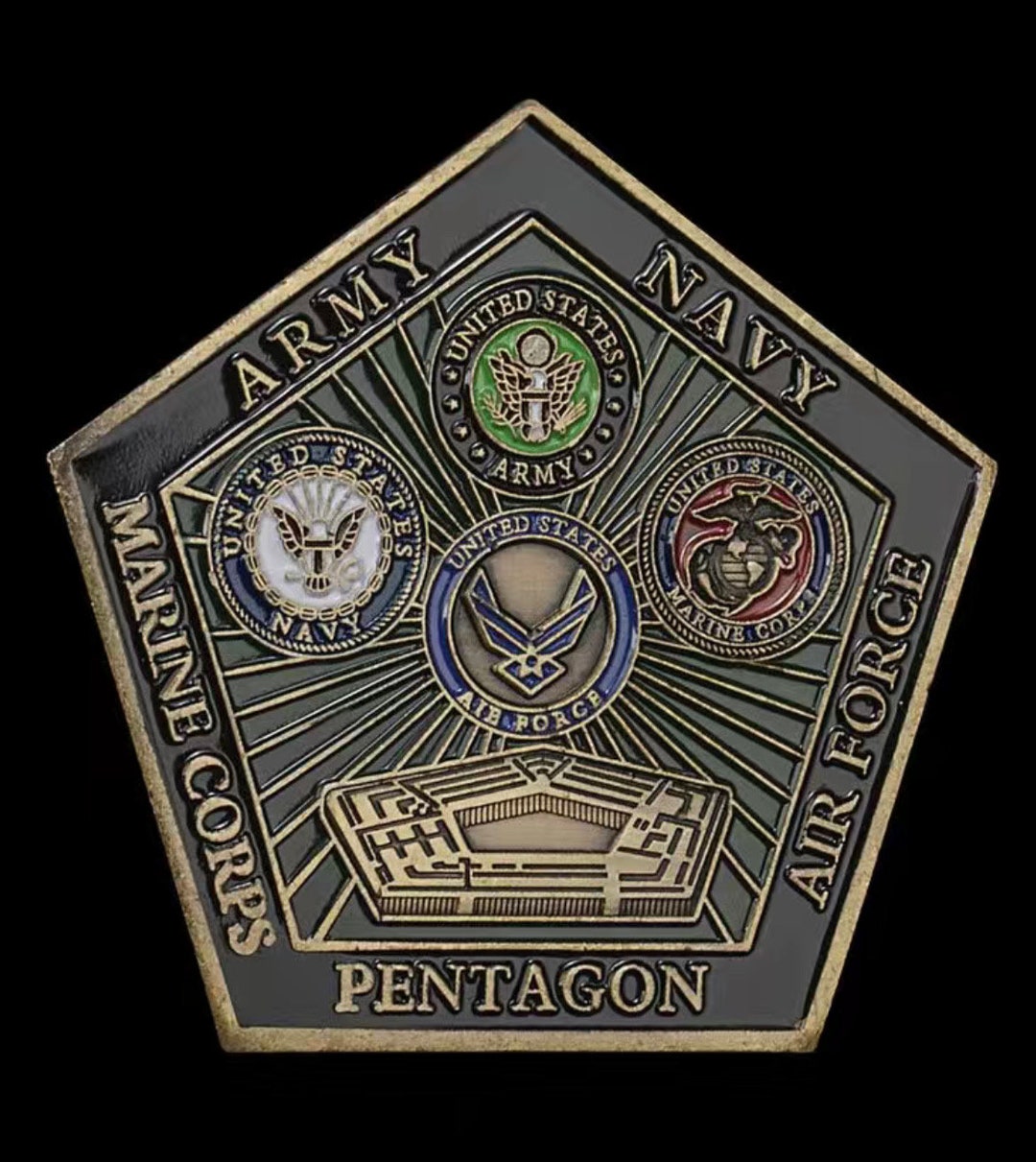 The Pentagon - Army, Marine Corps, Air Force, Navy Embossed ...