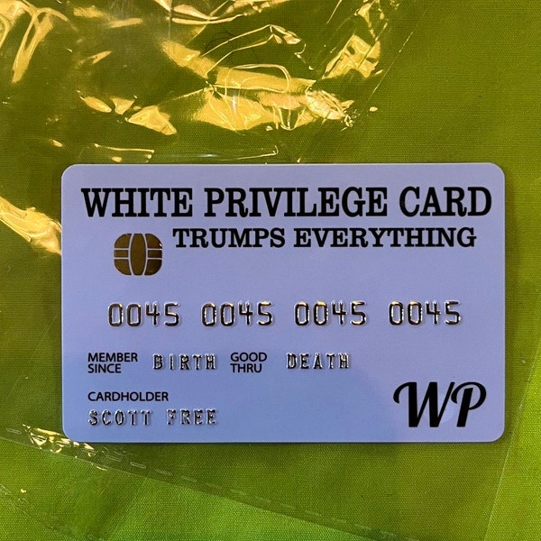 White Privilege Card - Etsy
