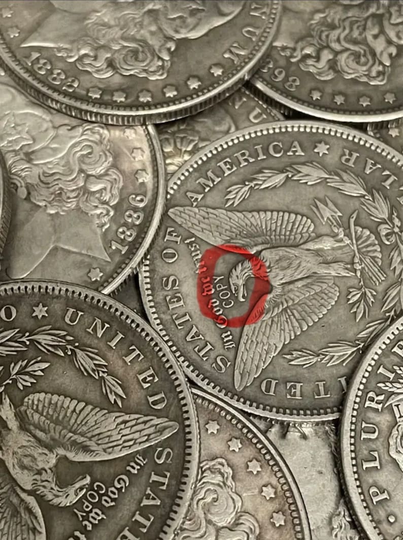 Morgan Dollar Coins - Lots of 5, 10, 50 Perfect Replica Coins for ...